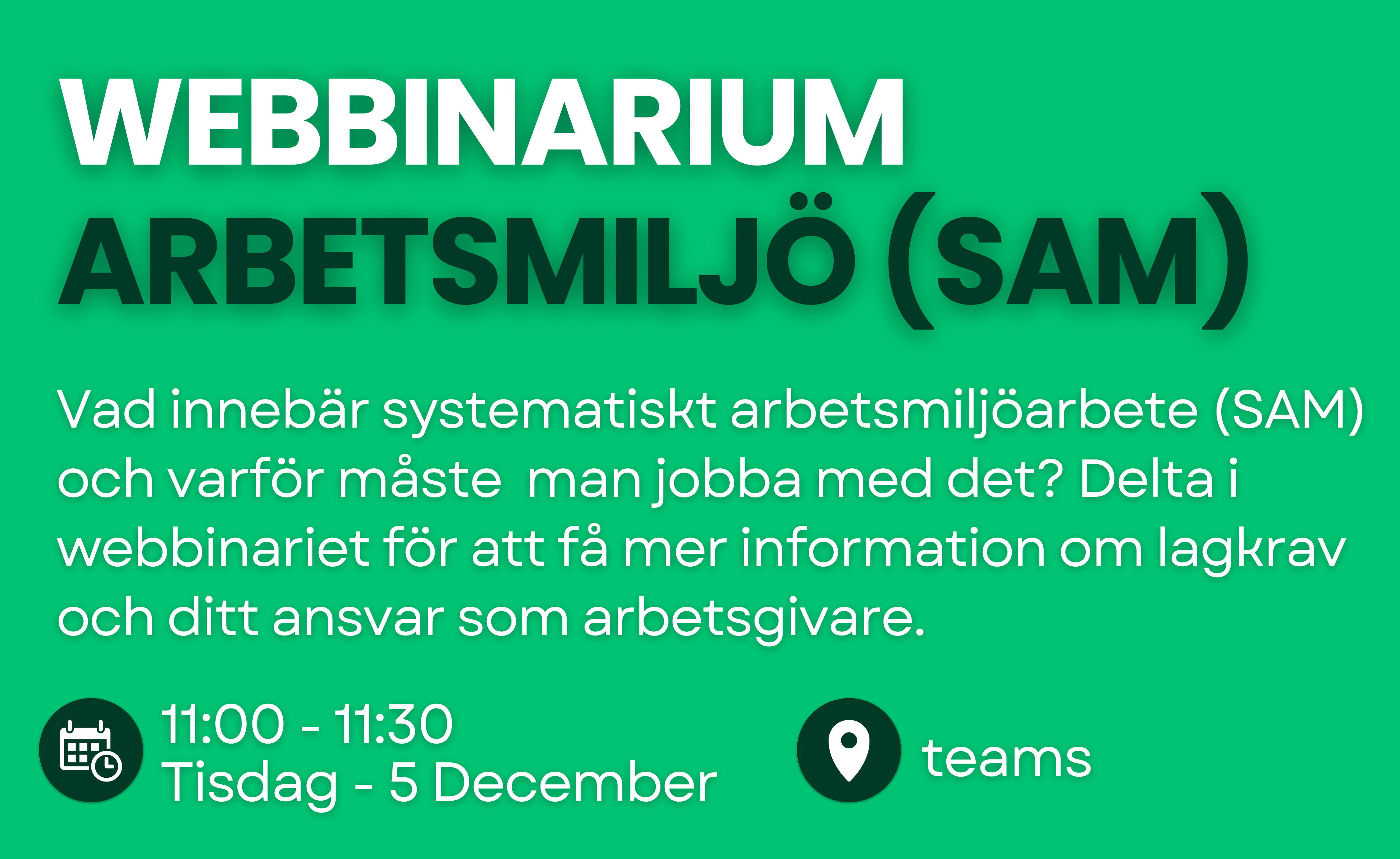 Webbinarium - Arbetsmiljö (SAM)
